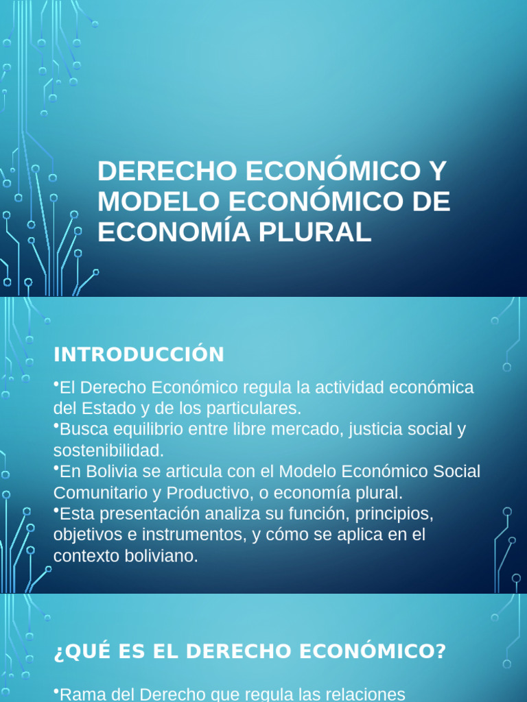 Derecho Económico y Modelo Económico de Economía Plural Dia | PDF ...