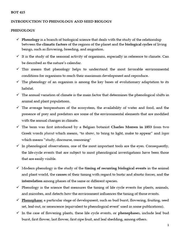 Understanding Plant Phenology Basics | PDF | Trees | Natural Environment
