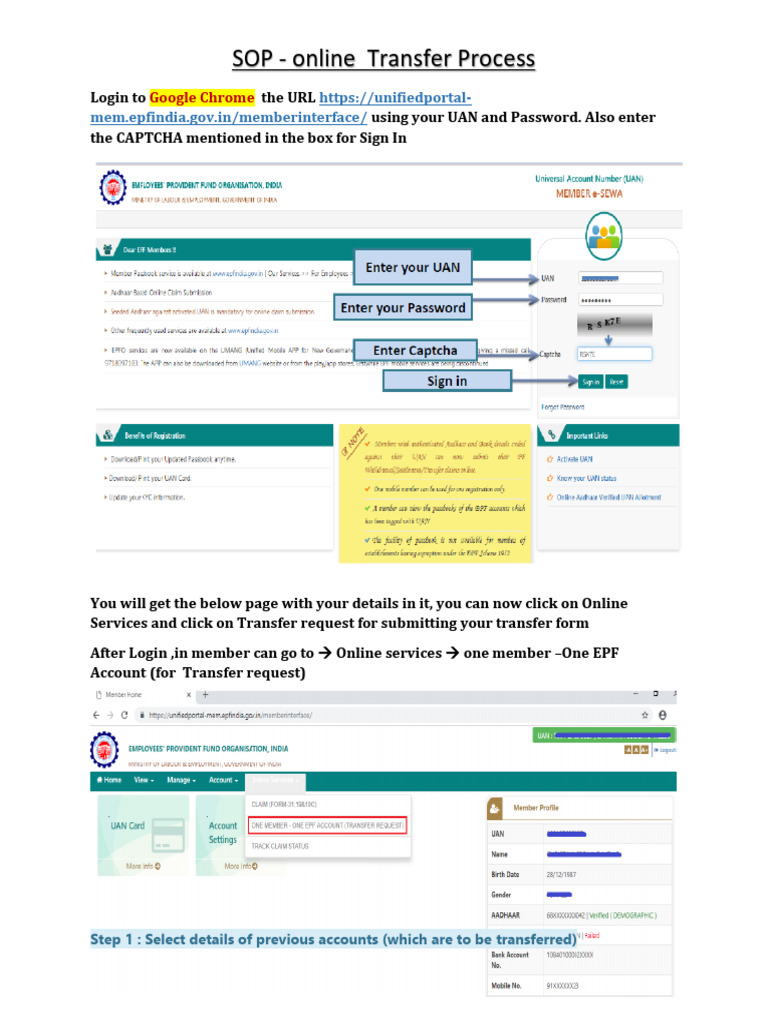 SOP Online Transfer | PDF