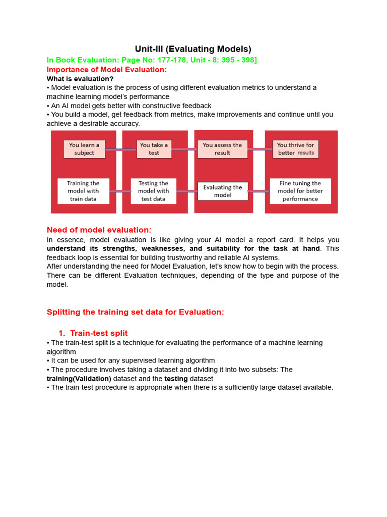 Class 10 Model Evaluation Notes | PDF | Accuracy And Precision ...