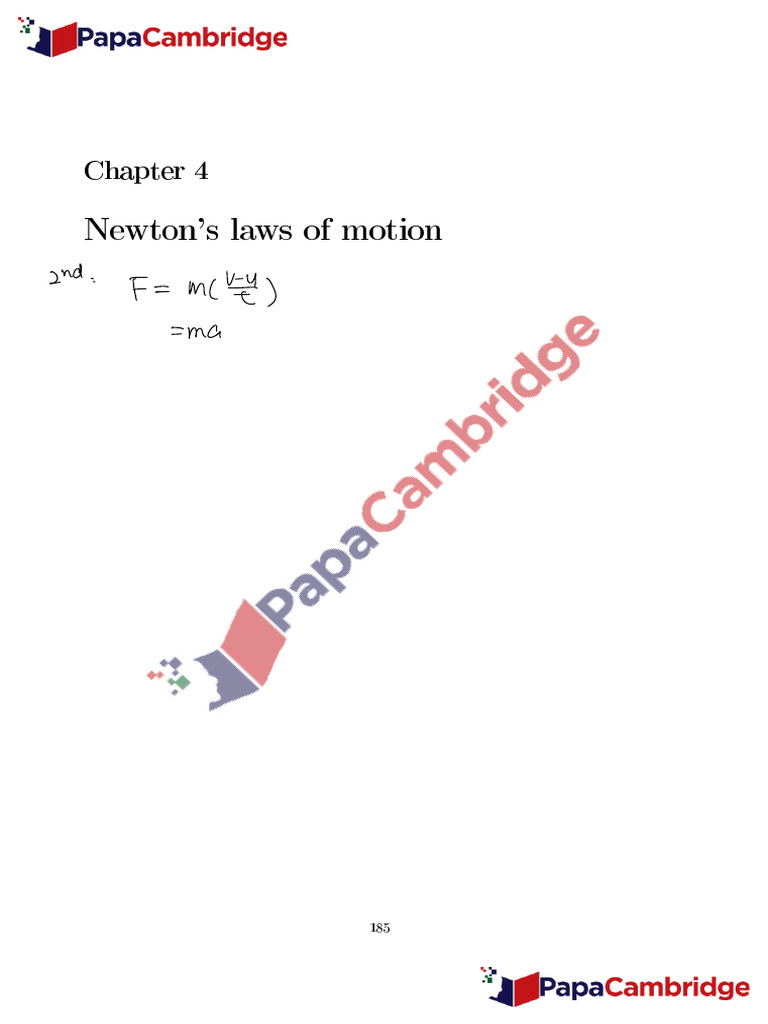 Maths 9709 Paper 4 - Newtons Laws of Motion | PDF