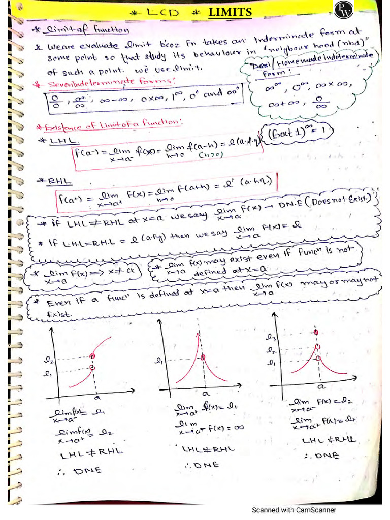 Limits Handwritten Notes | PDF