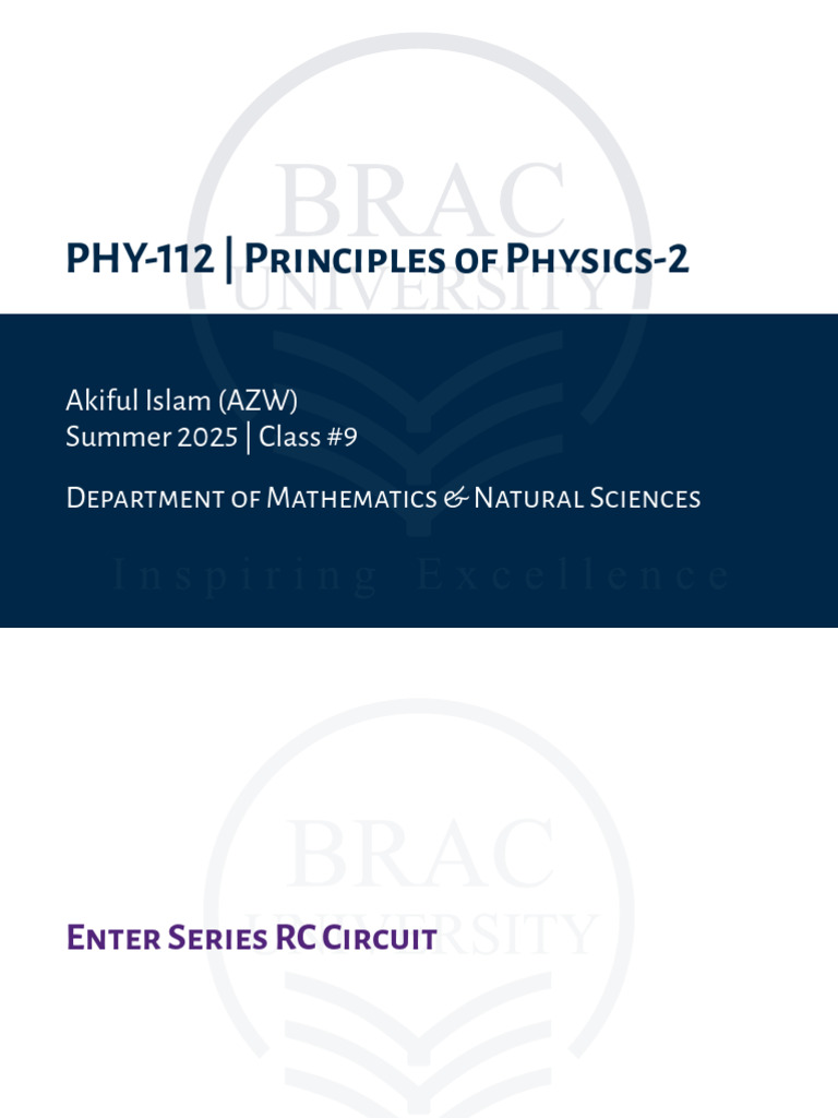 AZW PHY 112 Summer 25 Class 9 | PDF | Capacitor | Capacitance