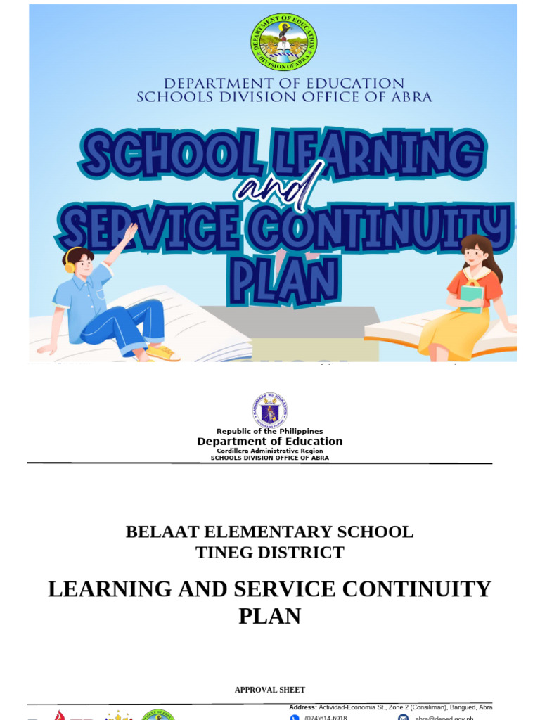 Learning Continuity Plan for Belaat School | PDF | Emergency Management