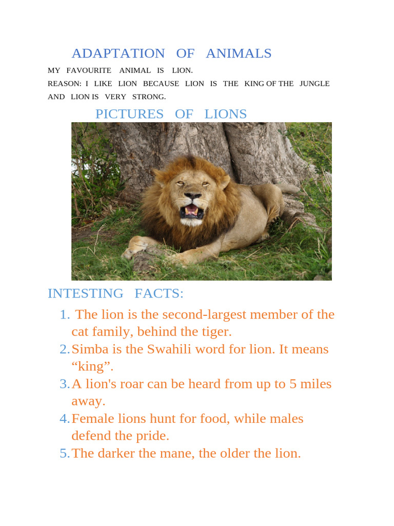 Adaptation Of Animals Pdf