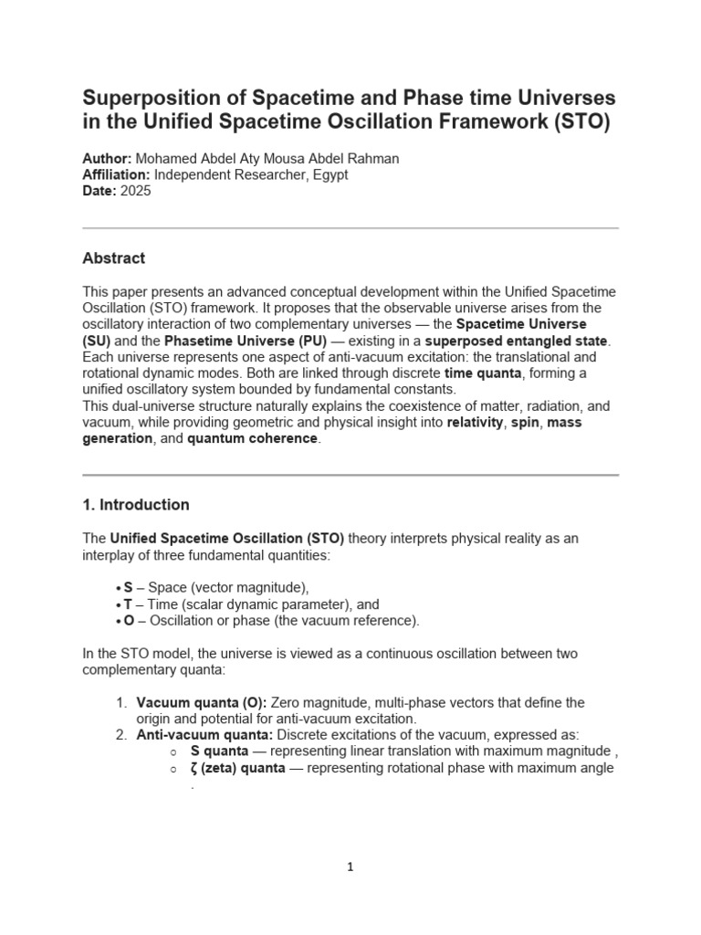 Superposition of Spacetime and Phase Time Universes in The Unified ...