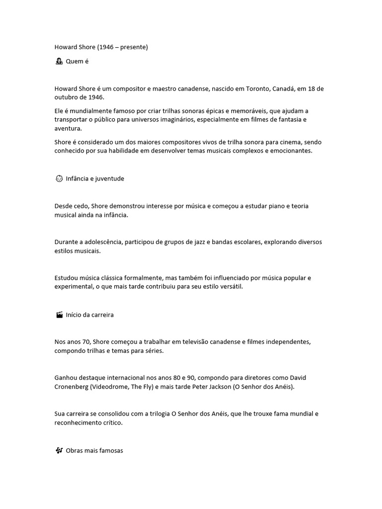 Shore | PDF | Trilhas de filmes | O Senhor dos Anéis