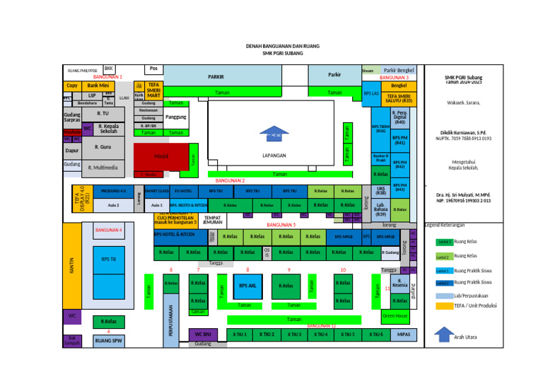 Denah Ruang SMK PGRI Subang 2024-2025 | PDF