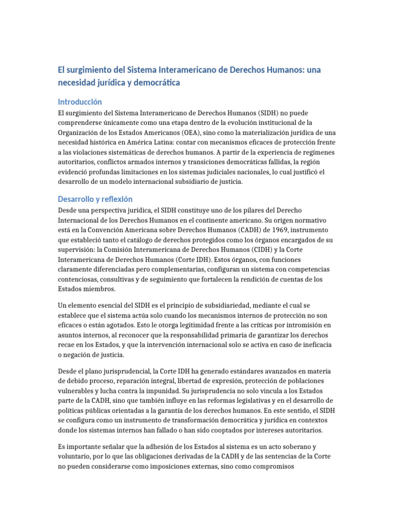 Surgimiento SIDH Reflexion Universitaria | PDF | Derechos humanos | Justicia