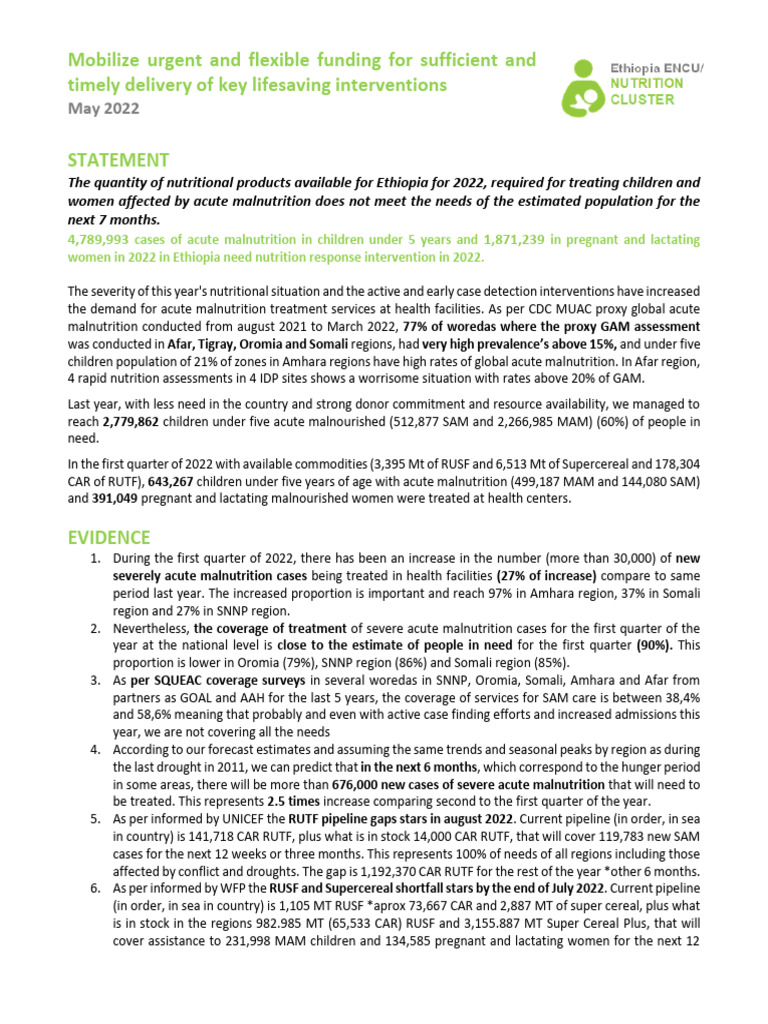 Key Message Rutf Rusf FV May 2022 | PDF | Malnutrition | Hunger