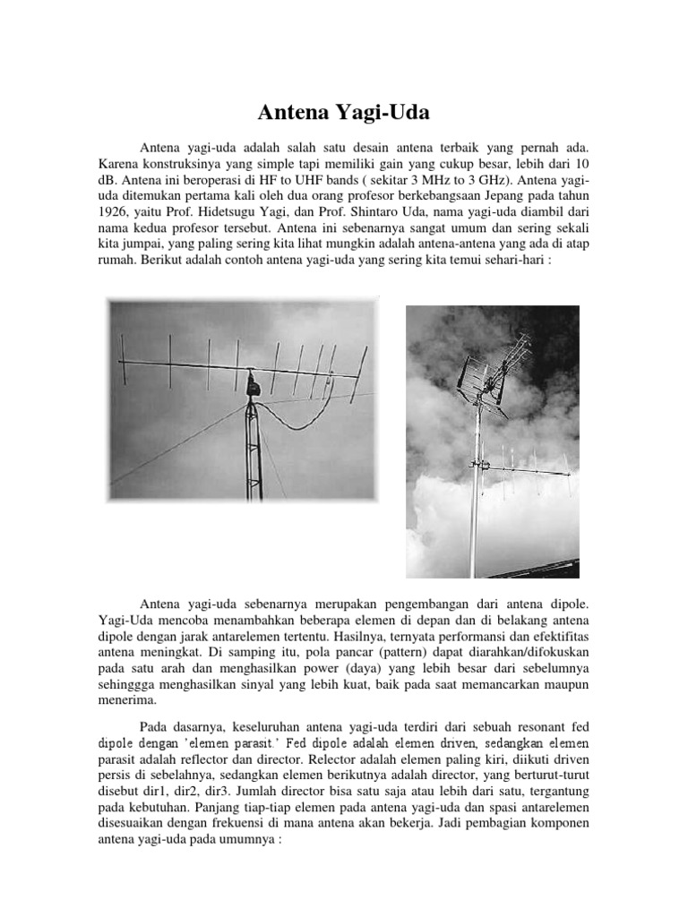 Desain dan Aplikasi Antena Yagi-Uda | PDF