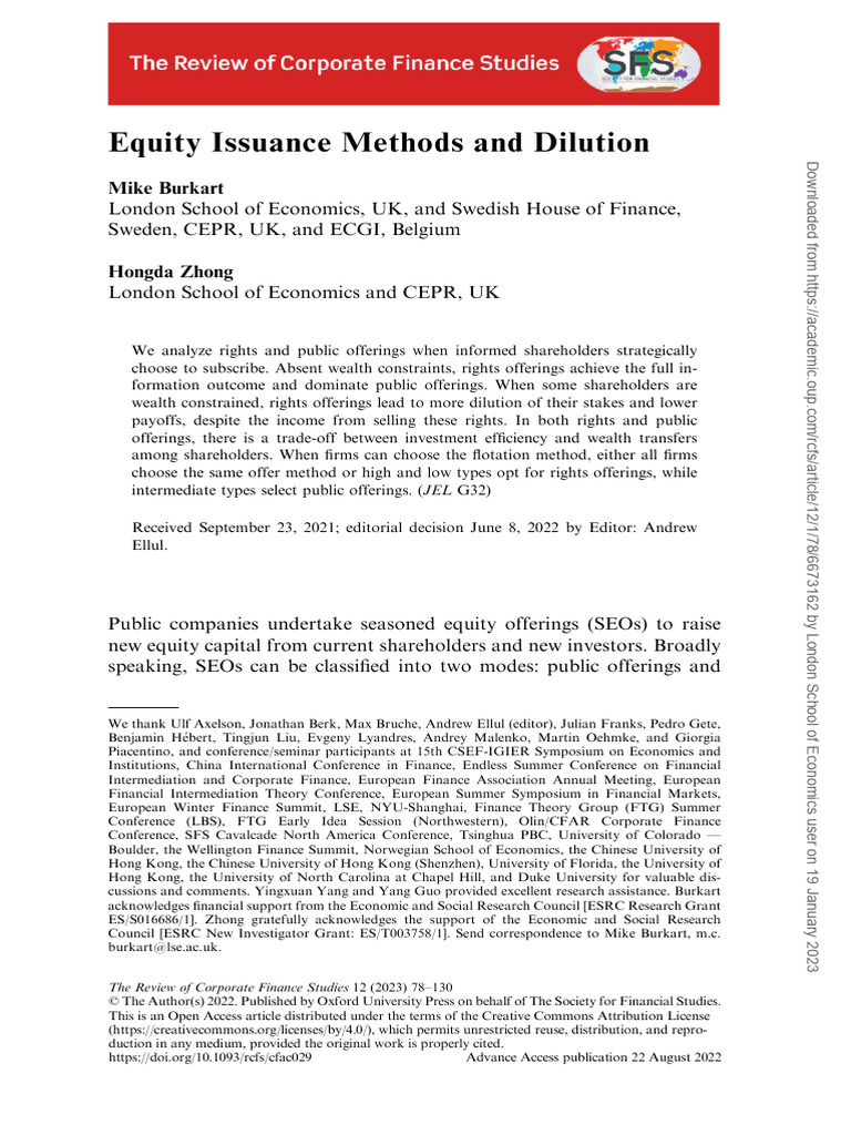 Equity Issuance: Rights vs. Public Offerings | PDF | Equity (Finance ...