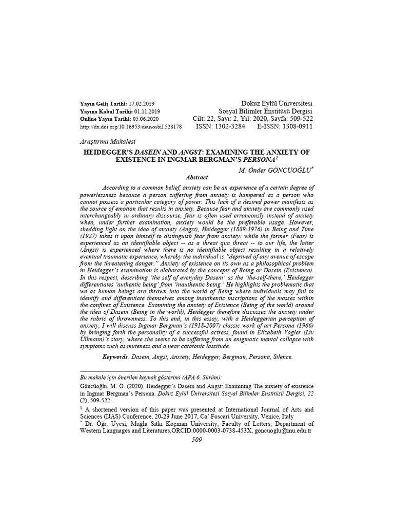 Heideggers Dasein and Angst Examining TH | PDF | Martin Heidegger ...