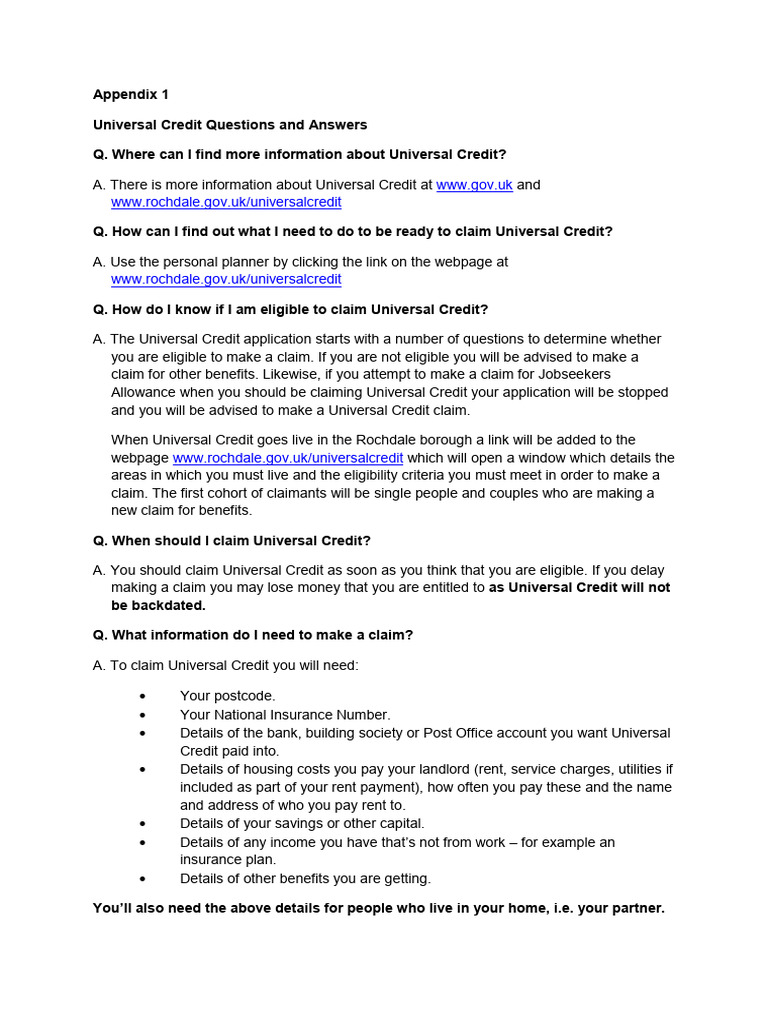 Universal Credit Update 301014 App 1 | PDF | Economies