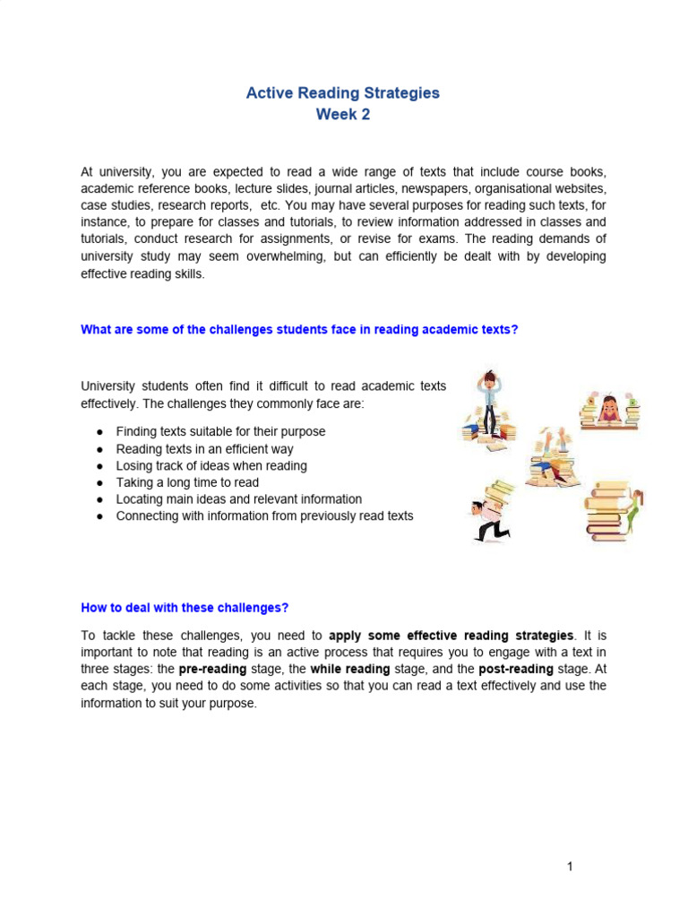 2.1 Handout - Active Reading Strategies | PDF | Speed Reading | Paragraph