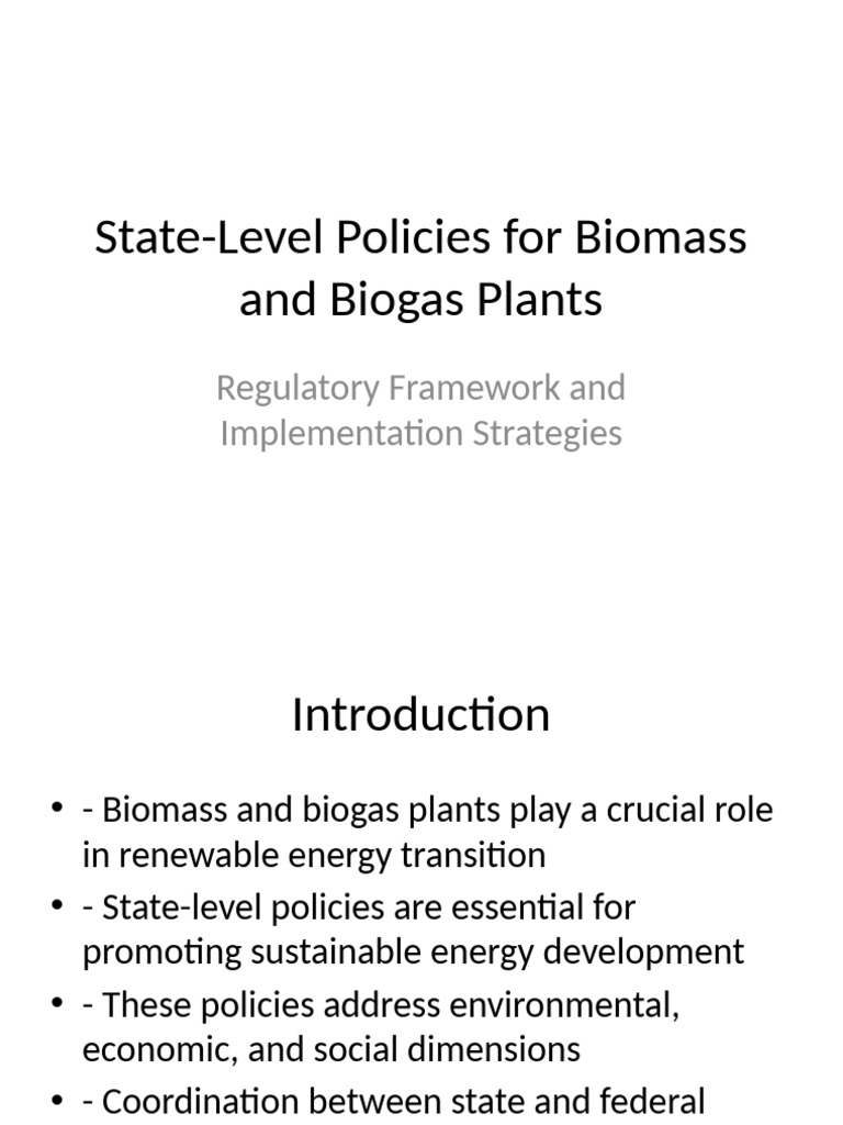 Biomass Biogas State Policies Presentation | PDF