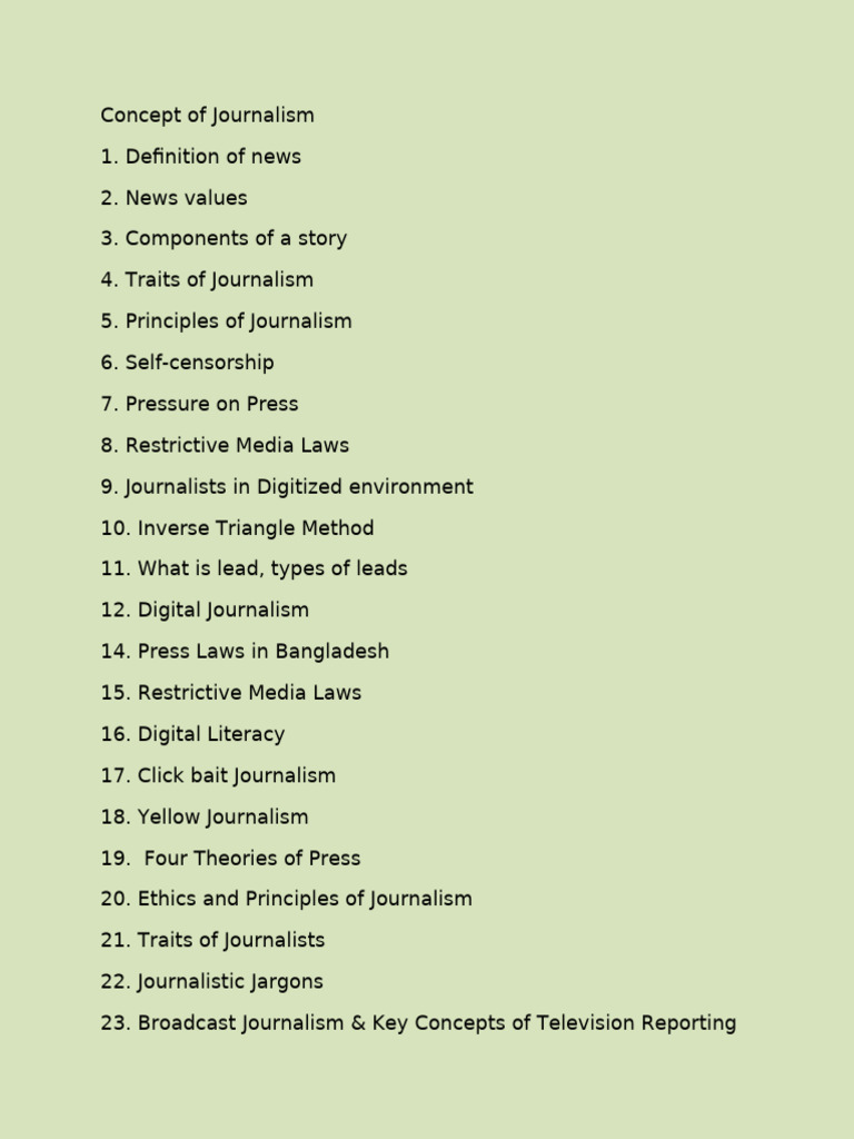 Concept of Journalism | PDF