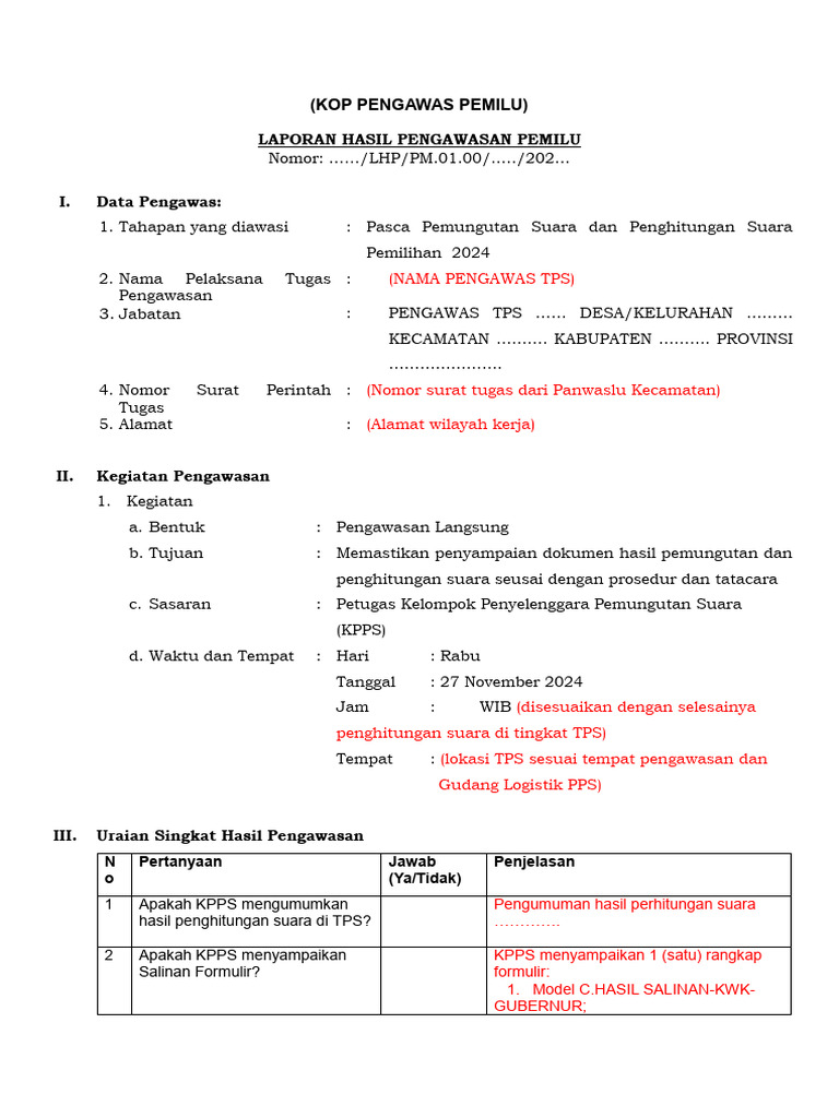 Form A PTPS Paca Pemungutan Dan Penghitungan Suara | PDF