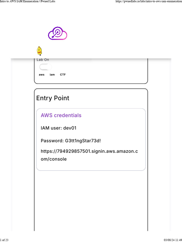 AWS IAM Enumeration Lab Guide | PDF | Command Line Interface | Amazon ...