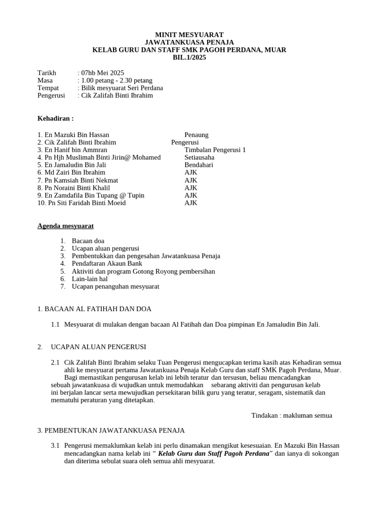 Minit Mesyt. Bilik Guru SMKPP | PDF