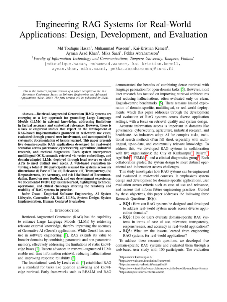 Engineering RAG Systems for Real-World Use | PDF | Usability ...