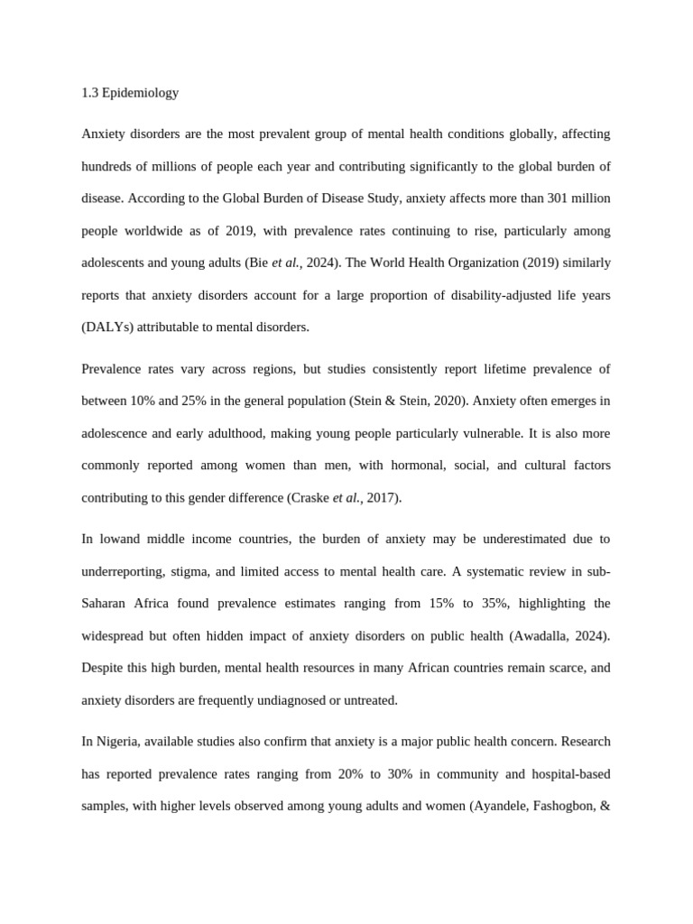 Global Anxiety Disorder Prevalence Insights | PDF