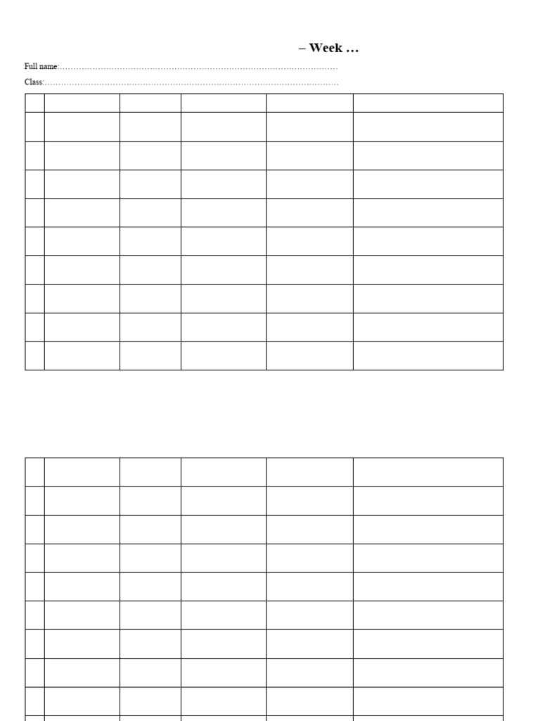 Vocabulary Journal Template | PDF