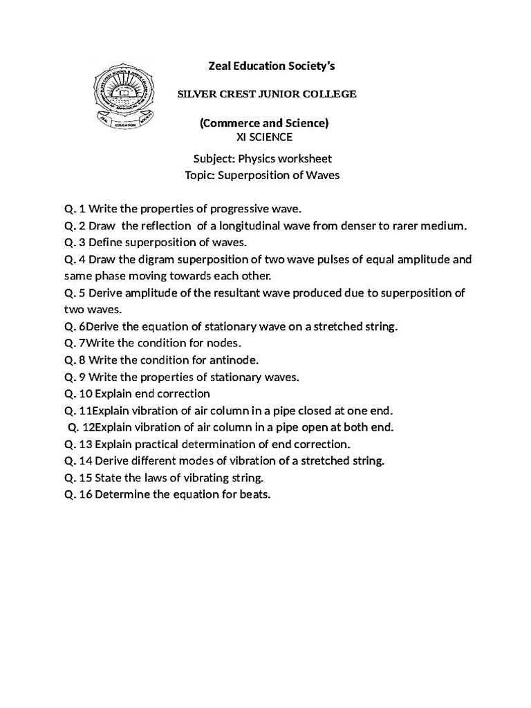 Superposition of Waves | PDF