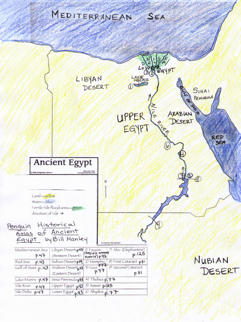 Ancient Egypt Map Answer Key | PDF