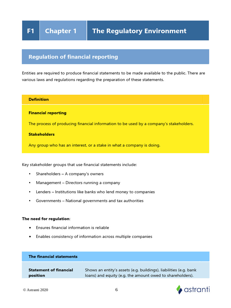 Financial Reporting Regulation Overview | PDF | International Financial ...