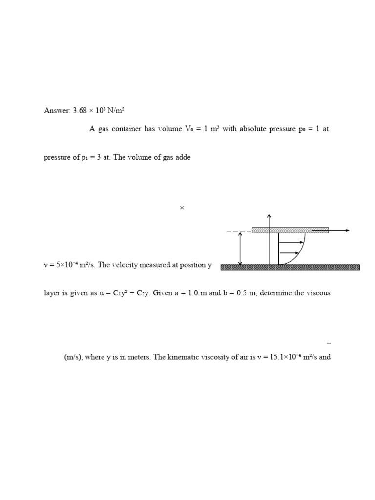 Problem - Chapter 1-Đã Gộp | PDF | Viscosity | Pressure