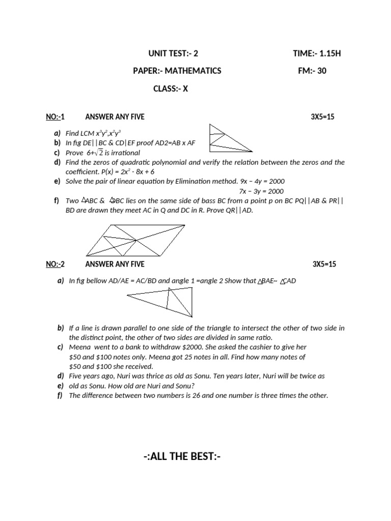 10 TH MATH | PDF