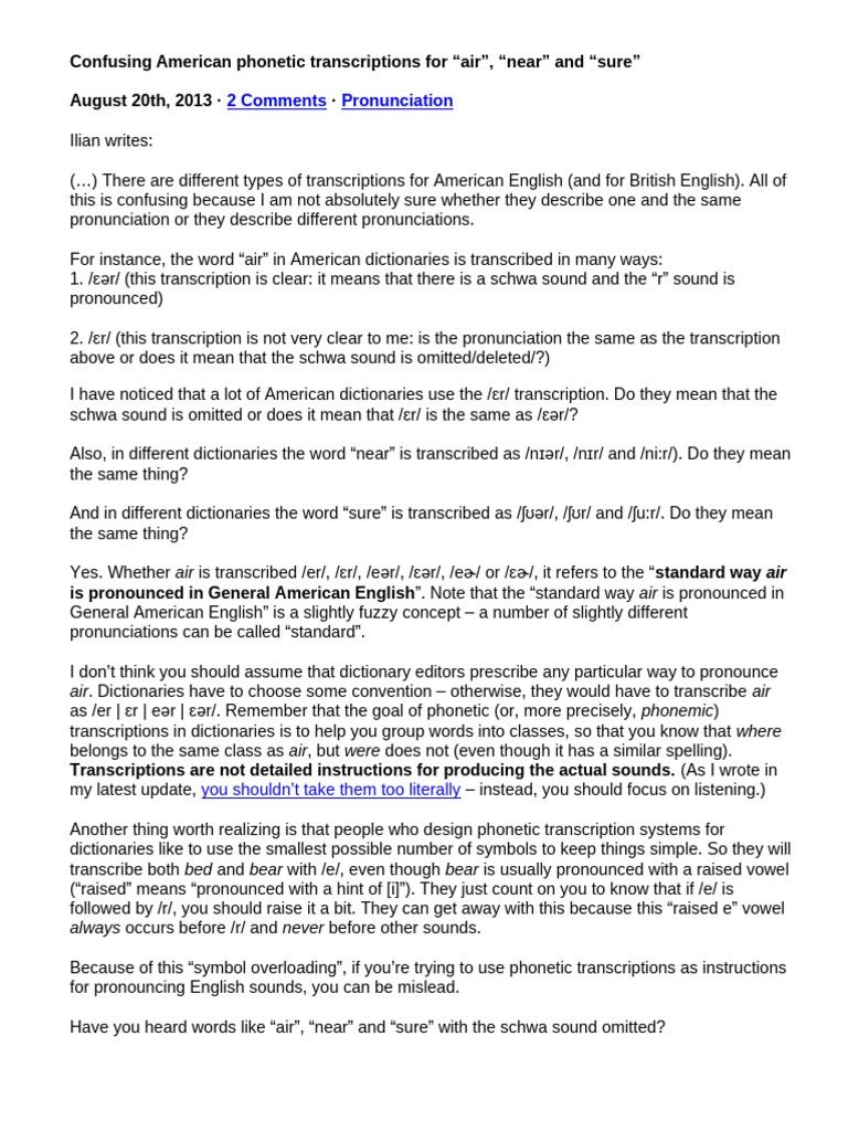 Confusing American Phonetic Transcriptions For | PDF | Language ...