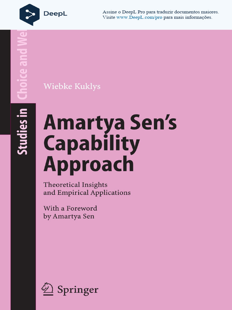 Kuklys (2005) - Amartya Sen S Capability Approach (001-030) PT | PDF ...