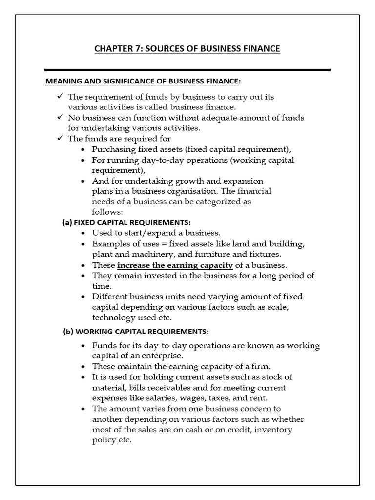 Sources of Business Finance Explained | PDF | Banks | Dividend
