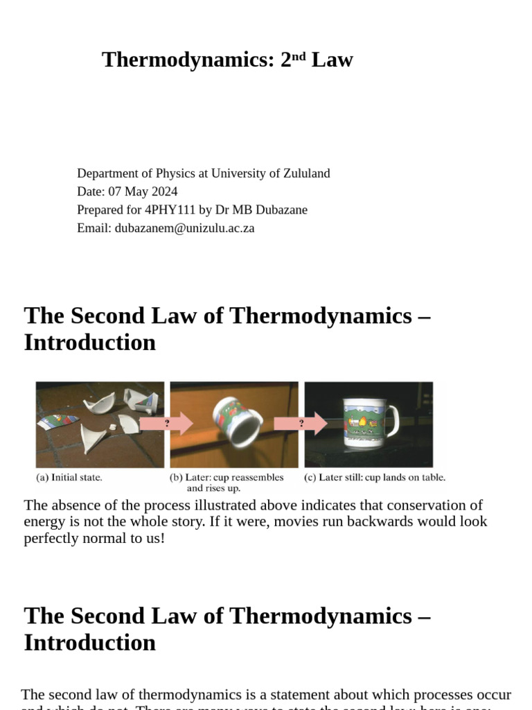 Understanding the 2nd Law of Thermodynamics | PDF