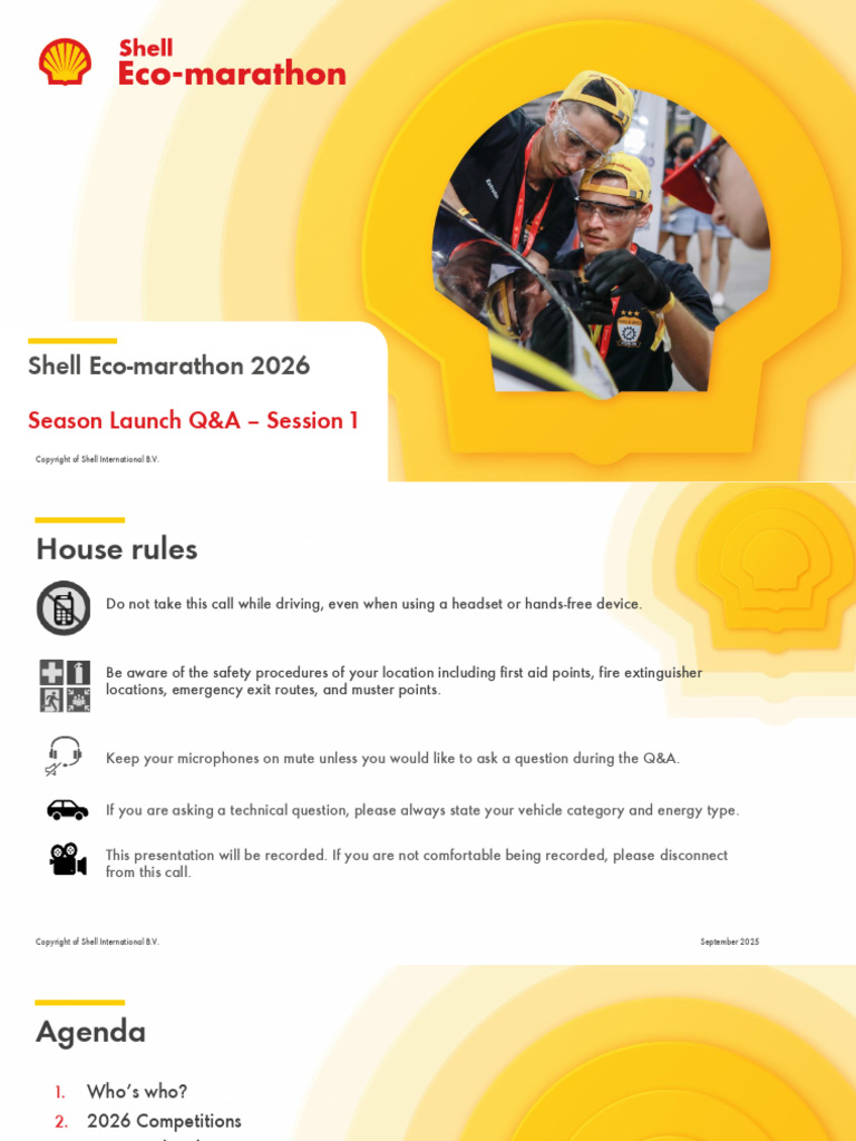 Shell Eco-marathon 2026 Overview | PDF