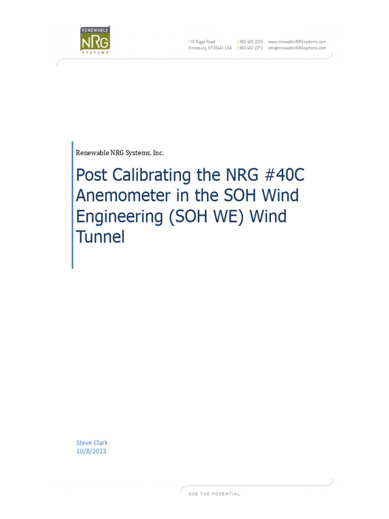 Post Calibrating 40C Anemometer SOH Wind Tunnel Whitepaper | PDF ...