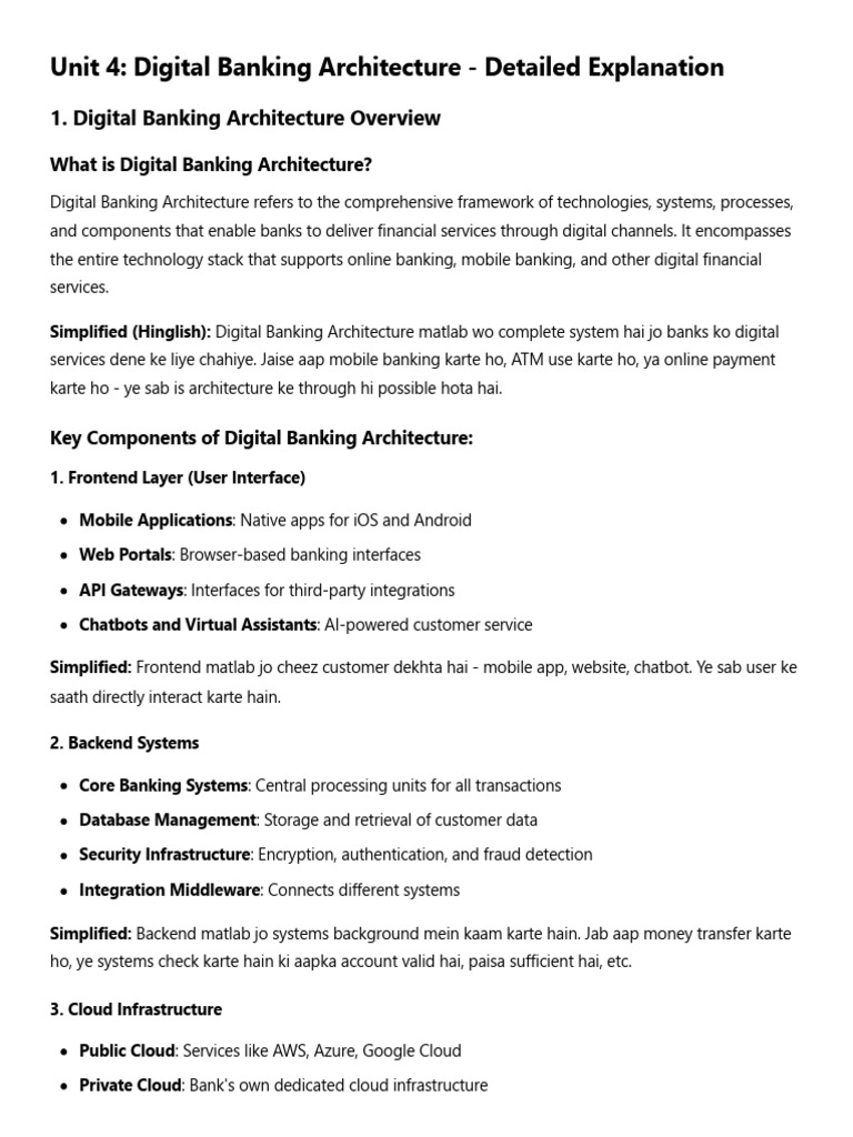 Digital Banking Architecture Overview | PDF | Cloud Computing | Usability