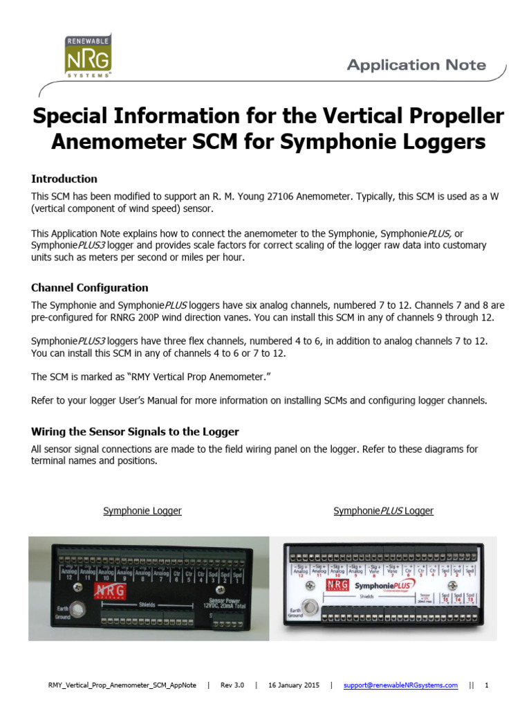 RMY Vertical Prop Anemometer SCM AppNote | PDF | Wind Speed | Analog To ...