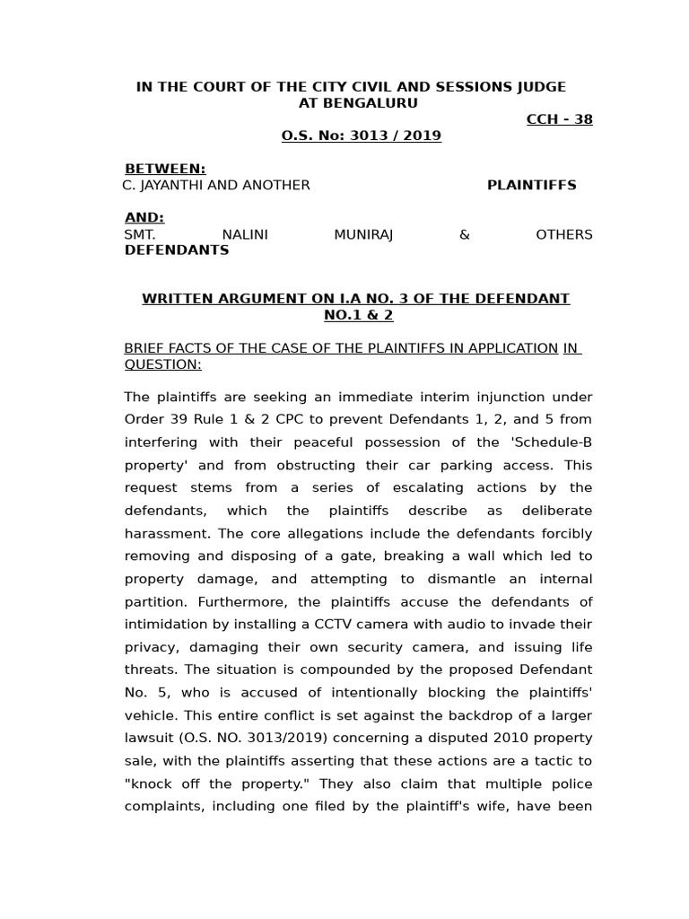 Written Argument Final Draft | PDF | Lawsuit | Easement