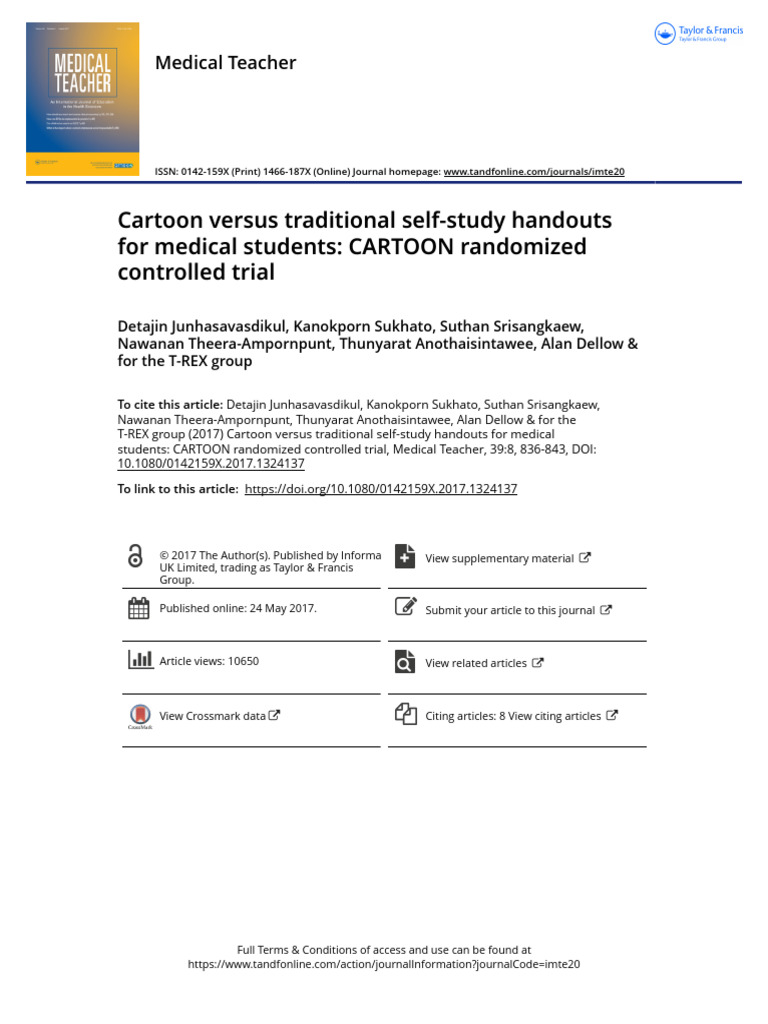Cartoon Versus Traditional Self-Study Handouts For Medical Students ...