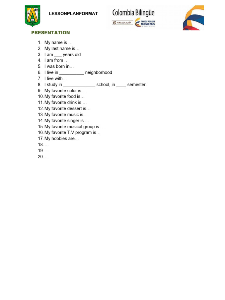 Student Introduction Lesson Plan | PDF
