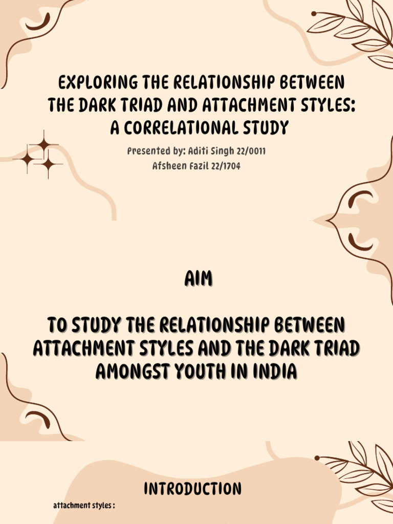 Dark Triad and Attachment Styles Study | PDF | Dark Triad | Attachment ...
