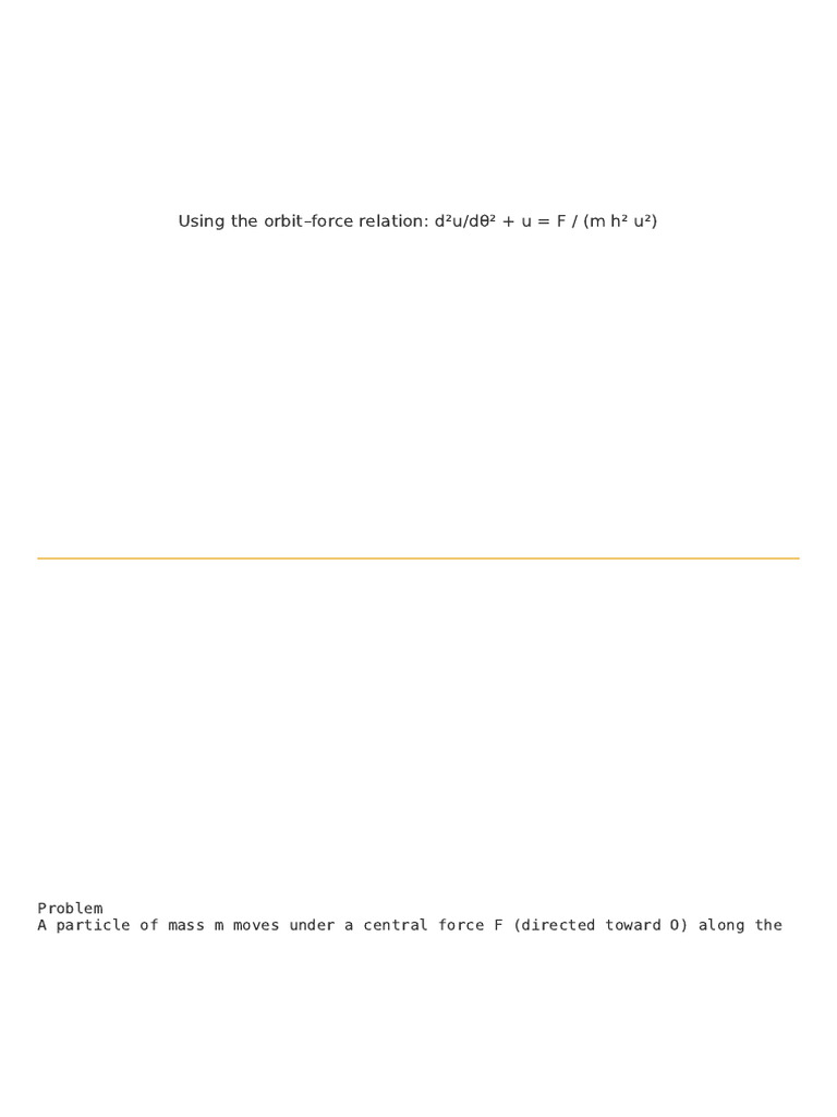 Central Force R Equals r0 Sin Theta | PDF