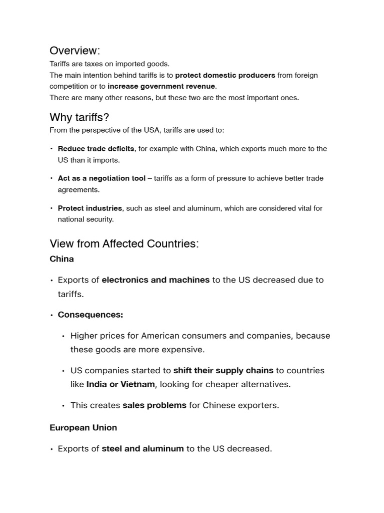 Impact of Tariffs on US Economy | PDF