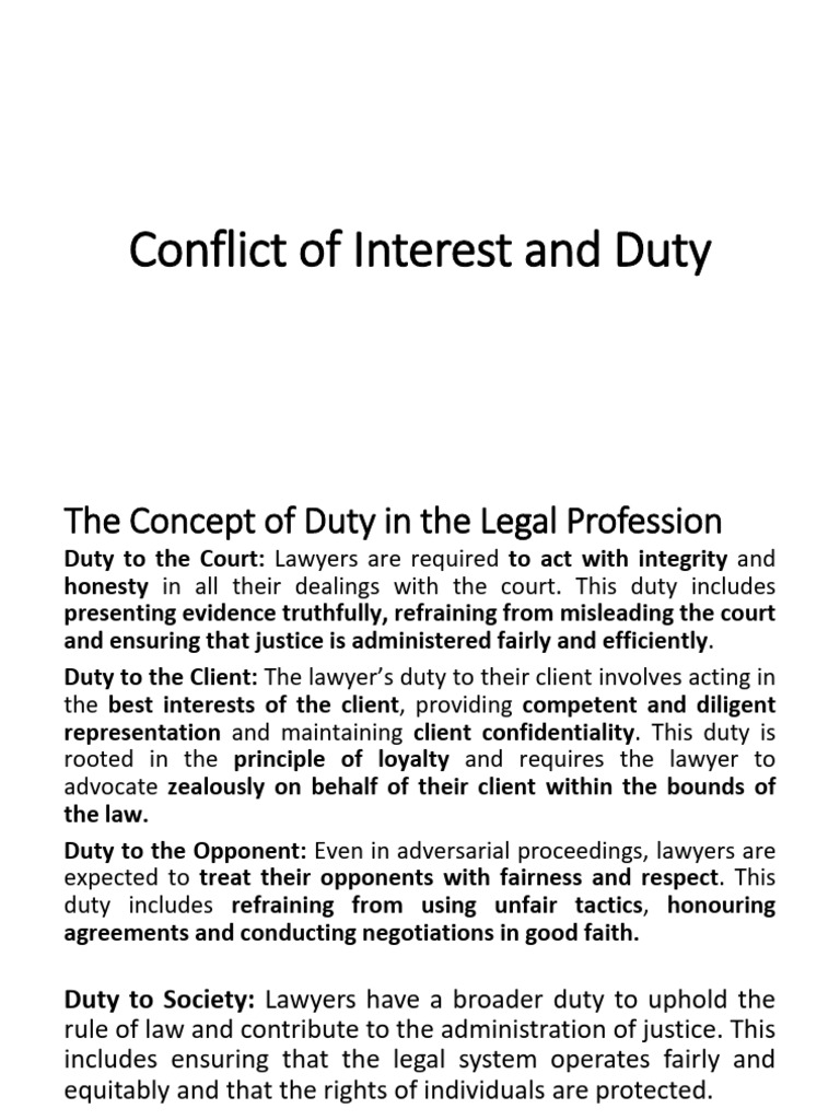Conflict Between Interest and Duty A Legal Perspective | PDF | Conflict ...