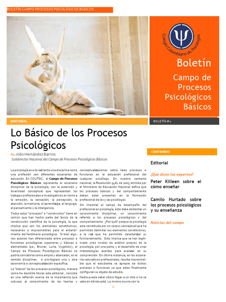 Procesos Psicológicos Básicos en Psicología | PDF | Sicología | Aprendizaje