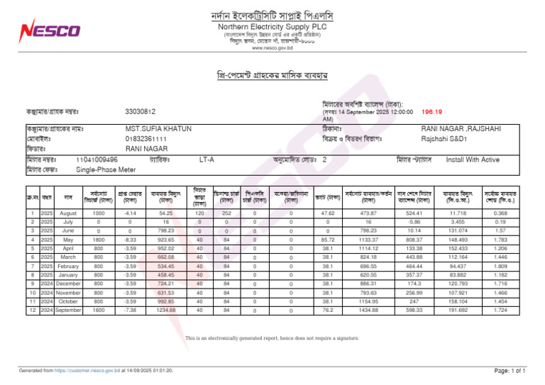 Consumption History 33030812 | PDF