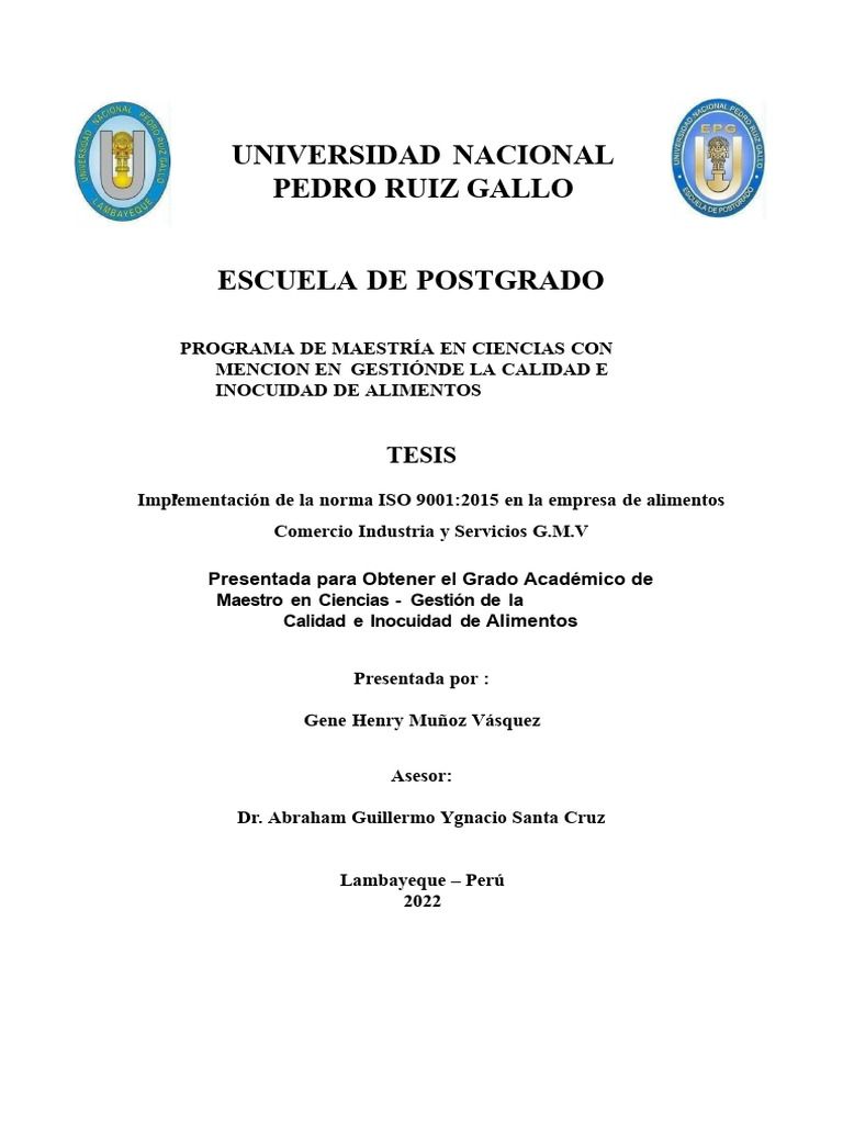 Muñoz Vásquez Gene Henry | PDF | Calidad (comercial) | Sistema de ...